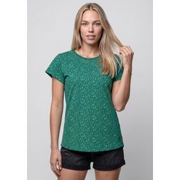 alife and kickin ALIFE & KICKIN Damen Rundhalsshirt "FelinaAK B", gr&uuml;n, Gr. M, gemustert, Jersey, Obermaterial: 60% Baumwolle, 40% Polyester, Shirts, modisches
