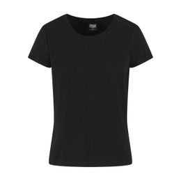 Urban Classics Damen T-Shirt "Urban Classics Ladies Sorona Regular Tee", schwarz, Gr. S, unifarben, 70% Baumwolle, 30% Polyester (Sorona), Shirts