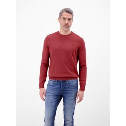 Lerros Herren Strickpullover "Herren Strickpullover aus Baumwolle mit Crewneck Ausschnitt", rot, Gr. M, 100% Baumwolle, Pullover, Weicher