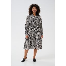 Kaffe curve Kleid KChaliah Regular fit in Black / Light Beige Flower | Gr.: 50
