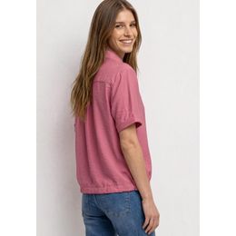 Street One Damen Hemdbluseblush berry, Gr. 44, unifarben, Web, Obermaterial: 88% Viskose, 12% Polyamid, Blusen, Sommerbluse, unifarben, Viskosemix