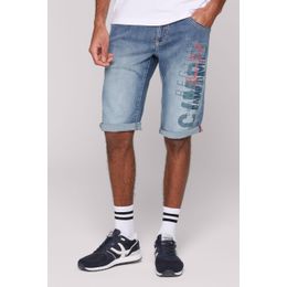 CAMP DAVID Herren Jeansshorts, blau, Gr. 30, Abriebeffekte, Denim/Jeans, Material: 72% Baumwolle, 27% Polyester, 1% Elasthan, Zusatz: Enth&auml;lt