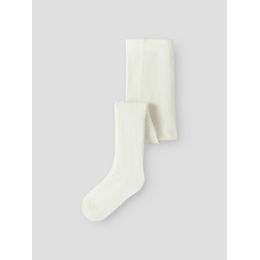 LIL' ATELIER Kinder Strickstrumpfhose "NMNFUNA PANTYHOSE LIL NOOS"coconut milk, Gr. 122, uni, Obermaterial: 80% Baumwolle, 17% Polyamid, 3% Elasthan,