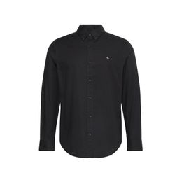 Herren Langarmhemd "LS SOLID OXFORD CLASSIC SHIRT", schwarz, Gr. XL, Calvin Klein Jeans, unifarben, Web, Obermaterial: 98% Baumwolle, 2% Elasthan,