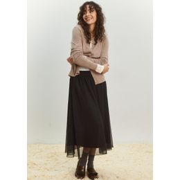 Saint Tropez Damen Strickjacke "A8661, MilaSZ R-Neck Cardigan", braun, Gr. L, meliert, Strick, Obermaterial: 80% Viskose, 20% Polyacryl,
