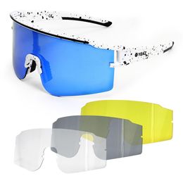 YEAZ Sportsonnenbrille-Set 'Sunthrill' Herren Gr&ouml;&szlig;e One Size blau / limone / dunkelgrau / transparent / wei&szlig;