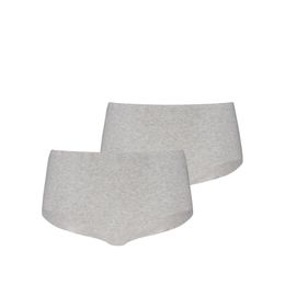 Puma Damen Panty "Puma WOMEN INVISIBLE COTTON MINI SHORTS 2P", Gr. L, grau, Jersey, Obermaterial: 88% Baumwolle, 12% Elasthan, Unterhosen, nahtlose