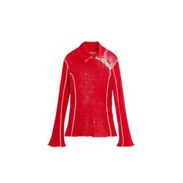 Desigual Pullover Damen Gr&ouml;&szlig;e L rot / wei&szlig;