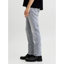 Jack & Jones JACK & JONES Herren Slim-fit-Jeans "JJIGLENN Slim-Fit mit Stretch und praktischer 5-Pocket-Form"grau denim, Gr. 32, Abriebeffekte, Denim/Jeans,