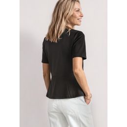 Street One Damen T-Shirtschwarz coffee, Gr. 44, unifarben, Stoff, 48% Polyester, 48% Viskose, 4% Elasthan, Shirts, mit Rundhalsausschnitt