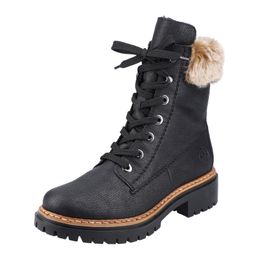 Rieker Damen Winterboots, Gr. 38, schwarz, Lederimitat, Schuhe, mit Kunstfell am Schaft