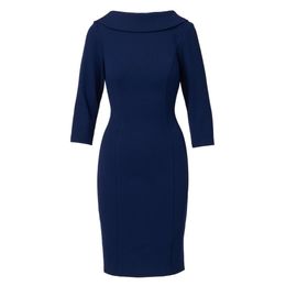 Adrianna Papell Midikleid Rolled Neck Crepe Midi Dress in Navy Sateen | Gr.: 42