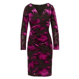 Adrianna Papell Knielanges Cocktailkleid Surplus Velvet Midi Dress in Black_Violet | Gr.: 34