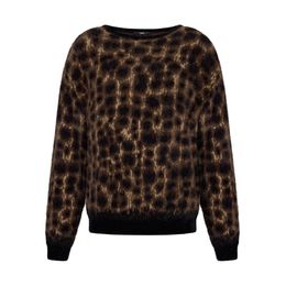 Zero Strickpullover mit Jacquard in Patch Black/Brown | Gr.: 34