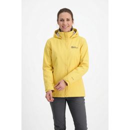 Jack Wolfskin Damen Outdoorjacke "TRAILTIME 2L JKT W", gelb, Gr. S, Web, Obermaterial: 100% Polyester, Jacken, wasserdicht, winddicht, atmungsaktiv,