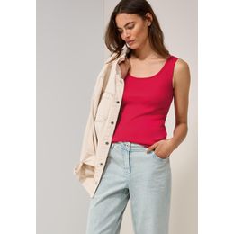 Cecil Damen Tr&auml;gertop "Style Linda", rot, Gr. L, unifarben, Jersey, Obermaterial: 100% Baumwolle, Tops, mit tiefem Rundhalsausschnitt