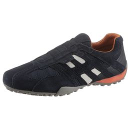 Geox Herren Slip-On Sneaker "U SNAKE", Gr. 47, blau, Textil, Veloursleder, Schuhe, Freizeitschuh, Slipper mit Geox Spezial Membran
