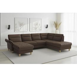 Sit & More Wohnlandschaft SIT & MORE, B:292cm H:90cm T:212cm, braun, 100% Polyester, Sofas, "Pamela U-Form, B: 292 cm, optional Schlaffunktion &