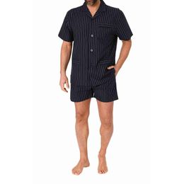 Normann kurzarm Schlafanzug Shorty Pyjama gewebt zum Kn&ouml;pfen - 80181 in anthrazit | Gr.: 58