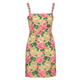 Adrianna Papell Kurzes Etuikleid Floral Embroidery Short Dress in Pink/Green Multi | Gr.: 46