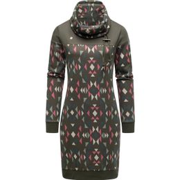 Ragwear Damen Sweatkleid "Chlloe Aztec YOUMODO", bunt, Gr. M, Material: 100% Baumwolle, Kleider, stylisches Langarm Minikleid mit Aztec-Muster