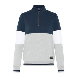 oxmo Damen Troyer "Longsweatshirt OXOmaren", blau, Gr. S, Obermaterial: 80% Polyester PES. 20% Baumwolle CO., Pullover