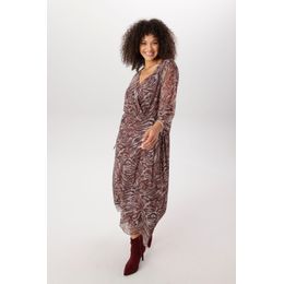 sheego Gro&szlig;e Gr&ouml;&szlig;en Meshkleid, bordeaux-wei&szlig;, Gr&ouml;&szlig;e 50 - Damen