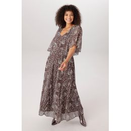 sheego Gro&szlig;e Gr&ouml;&szlig;en Chiffonkleid, bordeaux-wei&szlig;, Gr&ouml;&szlig;e 48 - Damen