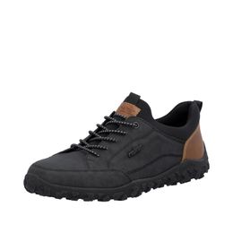 Rieker Herren Slip-On Sneaker, Gr. 41, schwarz, Lederimitat, Schuhe, Outdoorschuh, Freizeitschuh, Halbschuh, Slipper mit Profilsohle