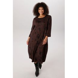 sheego Gro&szlig;e Gr&ouml;&szlig;en Jerseykleid, braun-schwarz, Gr&ouml;&szlig;e 48 - Damen
