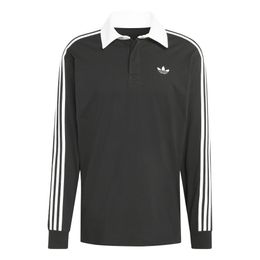 adidas originals Poloshirt '3-STRIPES RUGBY LONGSLEEVE' Herren Gr&ouml;&szlig;e S schwarz / wei&szlig;