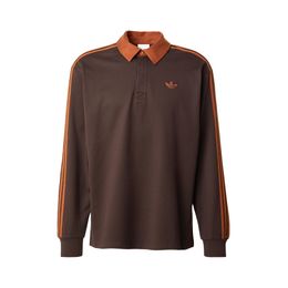 adidas originals Shirt '3-Stripes Rugby Longsleeve' male size XXL Chocolate / Copper