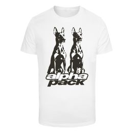 MisterTee Herren T-Shirt "MisterTee Alpha Pack Tee", wei&szlig;, Gr. S, bedruckt, 100% Baumwolle, Shirts