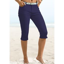 Damen Caprihose "in 3/4-L&auml;nge perfekt f&uuml;r den Sommer", blau, Basic, Gr. 40, BEACHTIME BY LASCANA, unifarben, Denim/Jeans, Obermaterial: 98%