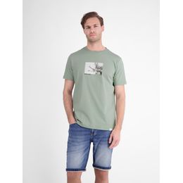Lerros Herren T-Shirt "Baumwoll T-Shirt mit Motiv-Print und bequemem Rundkragen", gr&uuml;n, Gr. XXL, 100% Baumwolle, Shirts