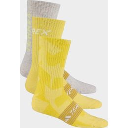 Damen Wandersocken "TRX MT SCK 3PP", adidas Performance, Gr. S, gelb, Obermaterial: 55% Baumwolle, 37% Polyester, 4% Elasthan, 4% Polyamid, Socken,