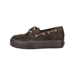 Paul Green Damen Slipper "Paul Green Slipper Veloursleder", Gr. 38,5, braun, Veloursleder, Schuhe