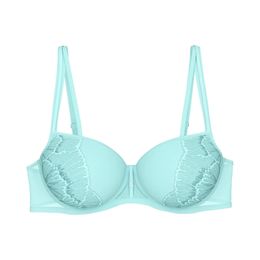 Triumph Damen Balconette-BH "Palina Moonlight Kiss", Gr. 75, blau, Spitze, Obermaterial: 62% Polyester, 25% Polyamid, 13% Elasthan, BHs, Triumph x