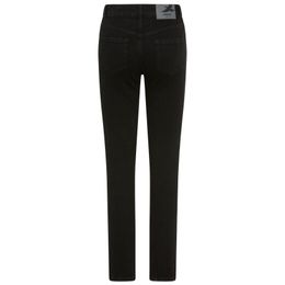 Arizona Damen Slim-fit-Jeans "Bund mit seitlichem Gummizugeinsatz", schwarz, Basic, Gr. 24, unifarben, Denim/Jeans, Obermaterial: 98% Baumwolle, 2%