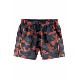 Bench Badeshorts in schwarz-orange | Gr.: S