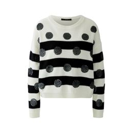 Oui Pullover in white black | Gr.: 34