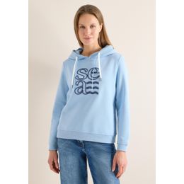 Cecil Damen Sweatshirt, blau, Gr. XXL, bedruckt, Sweatware, 54% Polyester, 46% Baumwolle, Sweatshirts, mit Kapuze