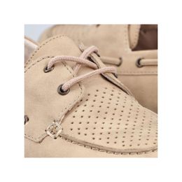 Rieker Damen Bootsschuh, Gr. 41beige, Lederimitat, unifarben, Schuhe, Mokassin, Schn&uuml;rschuh, Halbschuh mit weicher Innensohle