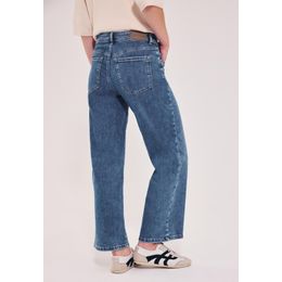 Damen Loose-fit-Jeans, blau, Gr. 27, STREET ONE STUDIO, unifarben, Jeans, 79% Baumwolle, 15% Polyester, 4% Elastomultiester, 2% Elasthan, Jeans,