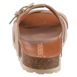 VERBENAS Damen Pantolette "RUBI SERRAJE", Gr. 37taube, Veloursleder, unifarben, Schuhe, Sommerschuh, Hausschuh, Urlaubsschuh mit verstellbarer