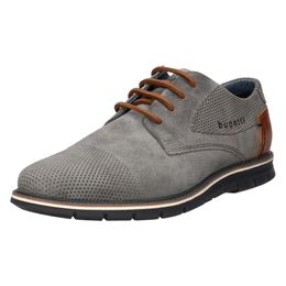Bugatti Herren Schn&uuml;rschuh, Gr. 41, grau, Veloursleder, used, Schuhe, Freizeitschuh, Halbschuh, Sneaker mit Ziern&auml;hten