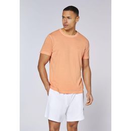 Chiemsee Herren T-Shirt, orange, Gr. XL, unifarben, 100% Baumwolle, Shirts, - garment dyed