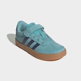 M&auml;dchen Sneaker "VL COURT 3.0", adidas Sportswear, Gr. 32, blau, Leder, Synthetik, Schuhe, inspiriert vom Design des adidas samba, f&uuml;r Kinder &
