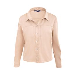 NAVIGAZIONE Damen Winterjacke "NAVIGAZIONE Jacke", beige, Gr. 46, uni, Obermaterial: 88% Polyester PES. 12% Elasthan EL., Jacken, Wildlederimitat