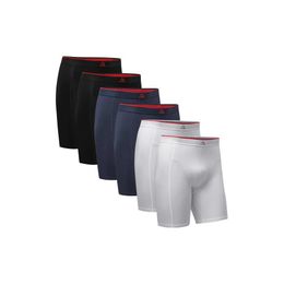 DANISH ENDURANCE Boxershorts Bamboo Extra Long Trunks in black_red_navy_white | Gr.: M
